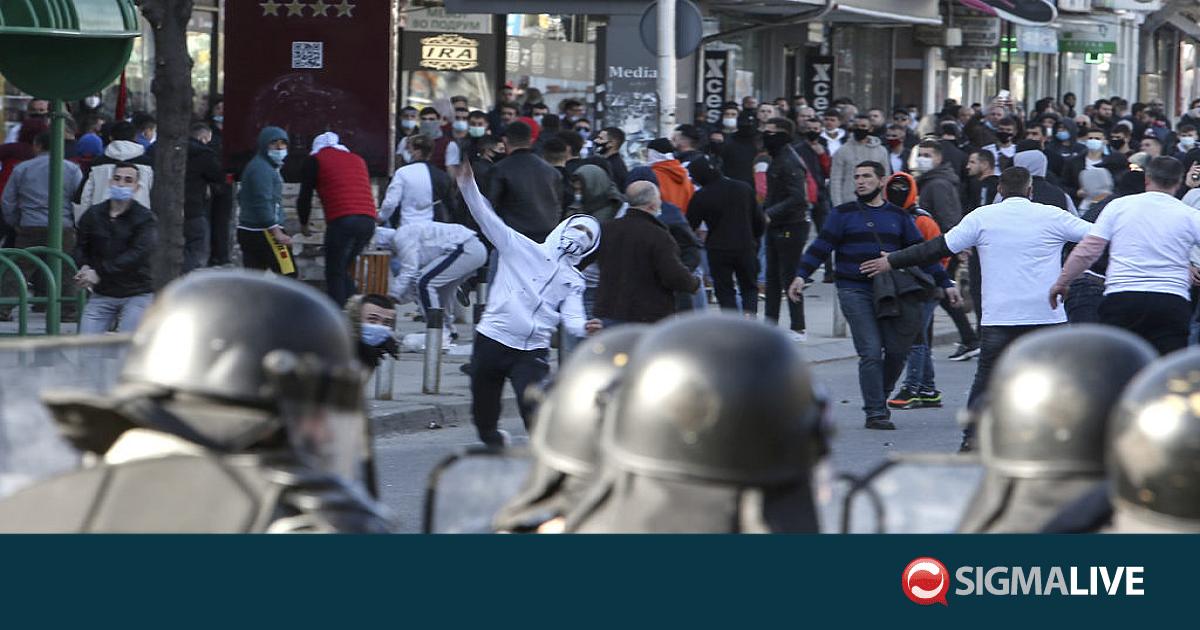 Επεισόδια στα Σκόπια κατά τους εορτασμούς για την αλβανική σημαία ...