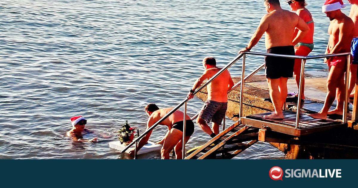 Υποδέχτηκαν τον νέο χρόνο στην θάλασσα οι χειμερινοί κολυμβητές (PICS ...