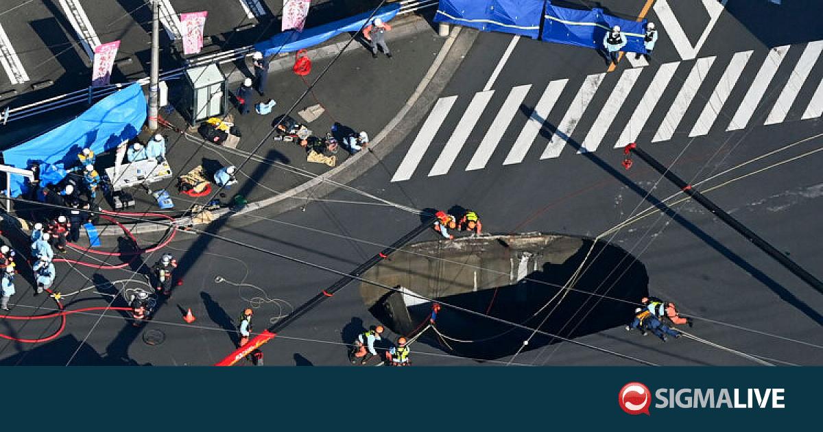 Τόκιο: Τρύπα κατάπιε φορτηγό - Παγιδευμένος οδηγός εδώ και 24 ώρες (ΒΙΝΤΕΟ) - Sigmalive