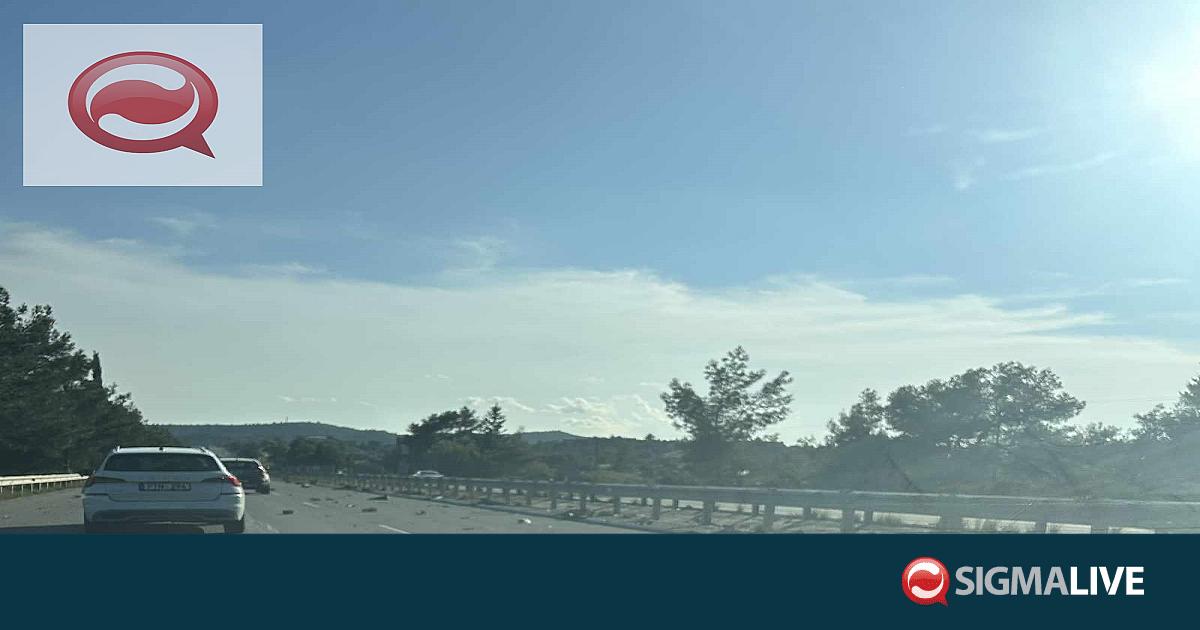 Γέμισε σίδερα ο αυτο/δρομος Λ/σιας-Λ/σου λόγω τροχαίου (vid+pics ...