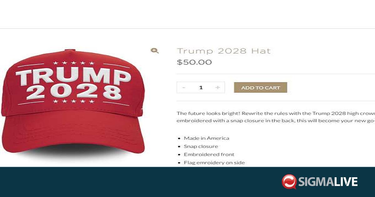 ΗΠΑ: Καπελάκια «Trump 2028» στο ηλεκτρονικό κατάστημα του Τραμπ - Sigmalive