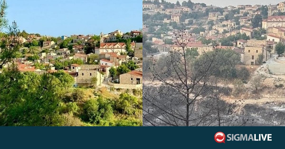 Φωτιά στη Λόφου: Συγκλονιστική εικόνα με το πριν και το μετά - Sigmalive