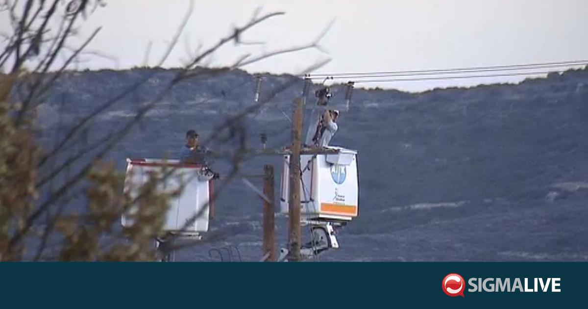 Υπ. Ενέργειας: Αποκατάσταση ρεύματος ως το ΣKστο 80% των πυρόπληκτων περιοχών - Sigmalive