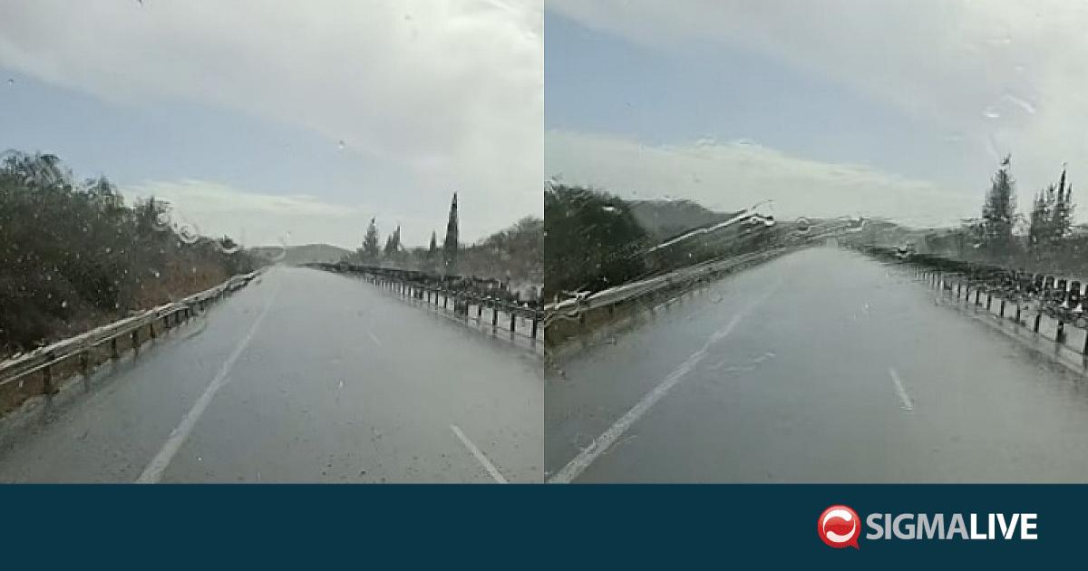 ΒΙΝΤΕΟ: Καταρρακτώδεις βροχές στο ύψος του Κόρνου - Συσσώρευση νερού ...