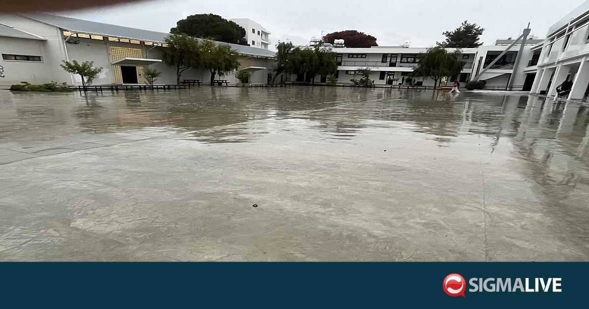 Καταγγελία: Αυλή σχολείου στη Λευκωσία μετατράπηκε σε «λίμνη» (pics ...