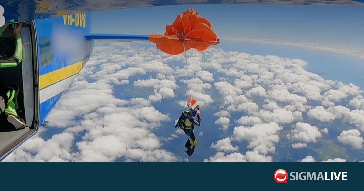 ΒΙΝΤΕΟ: Αλεξίπτωτο τυλίγεται σε φτερό αεροπλάνου - Άνδρας αιωρείται στο ...