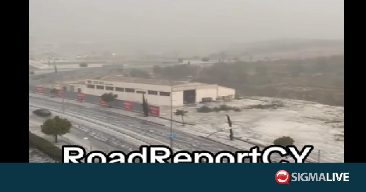 ΒΙΝΤΕΟ: Στα λευκά «ντύθηκε» η Πάφος - Χαλάζι κάλυψε τους δρόμους ...