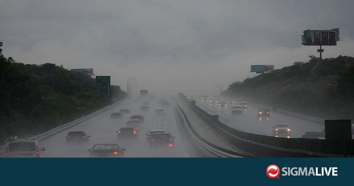 Συσσώρευση νερου στον αυτο/δρομο Λ/σού – Πάφου λόγω έντονων ...