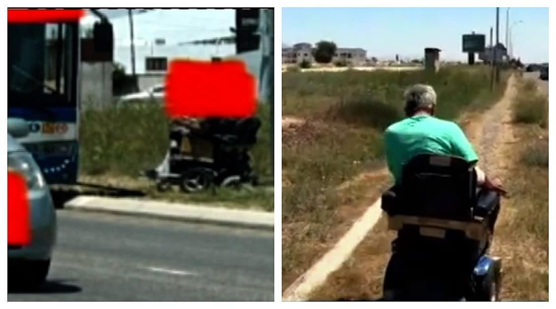Η διαδρομή που ακολουθεί άτομο σε αμαξίδιο για να φτάσει σε στάση ...