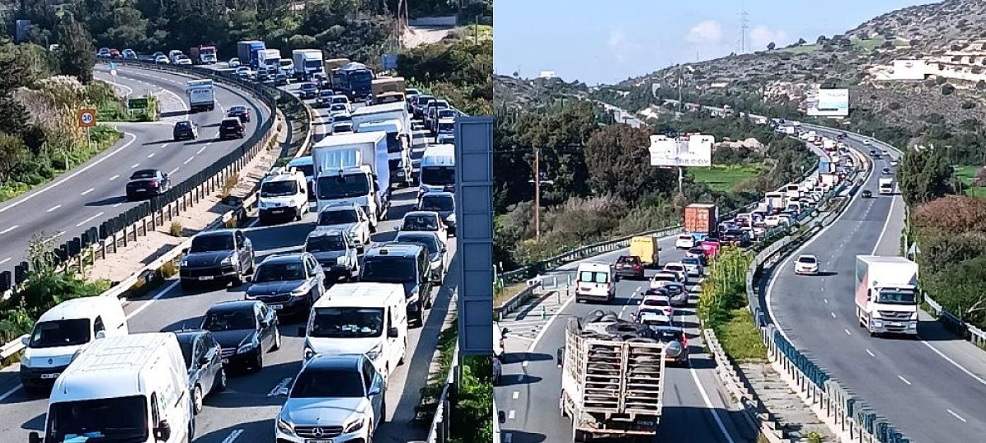 Καραμπόλα έξι οχημάτων στον αυτο/δρομο- Πυκνή τροχαία κίνηση (pics ...
