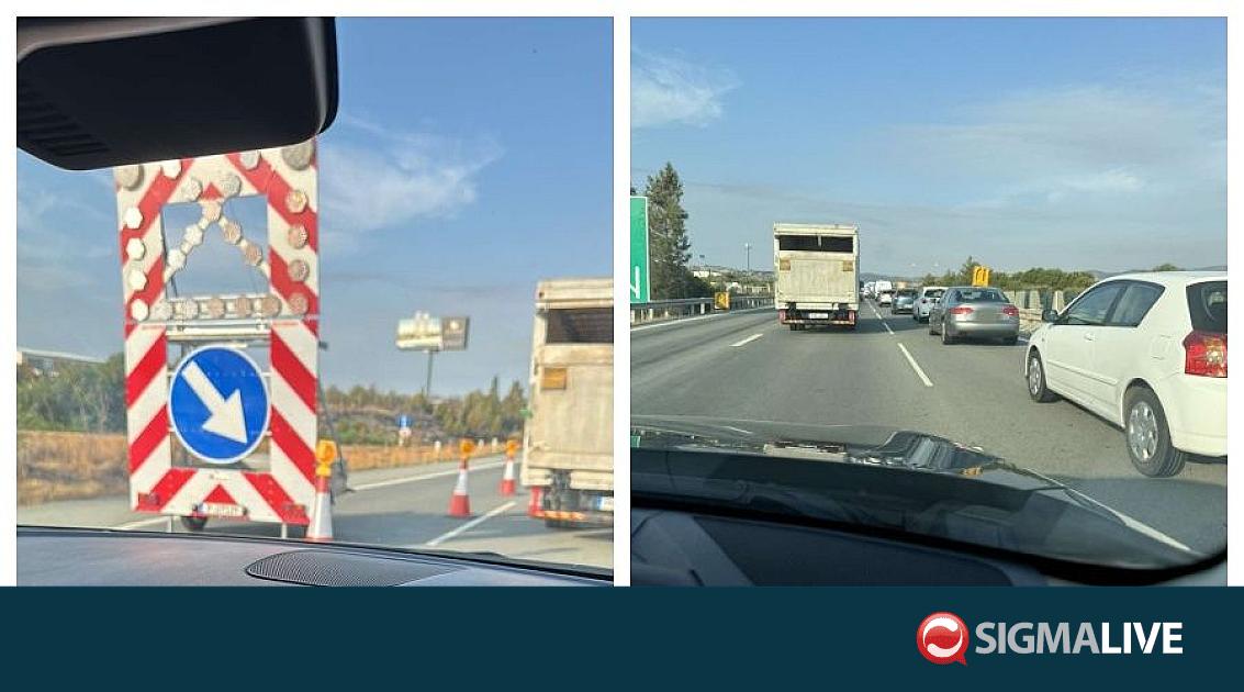 ΦΩΤΟ: Χαμός στον αυτοκινητόδρομο στο ύψος της Καλαβασού λόγω οδικών έργων - Sigmalive